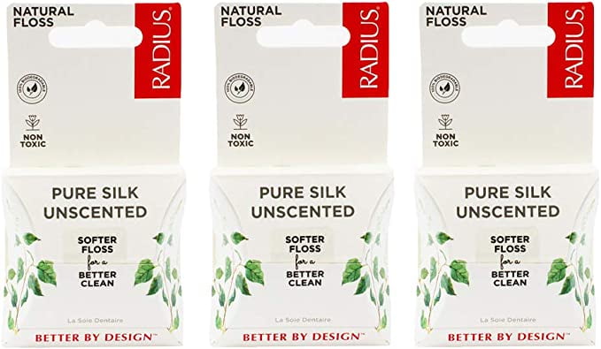 RADIUS Peppermint Dental Floss 55 Yards Vegan and Non-Toxic Oral Care ...