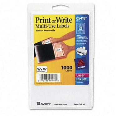 "Removable Multi-Use Labels, Inkjet/laser Printers, 1.5 X 3, White, 3 ...