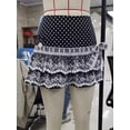 Black Polka Dot Piano Print Mini Skirt With Lace Ruffle Trim Y2K ...
