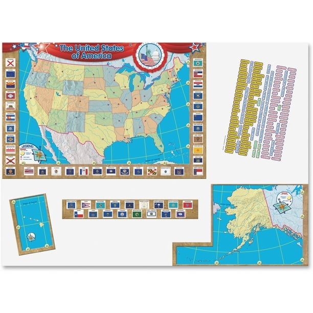 Teacher Created Resources US Map Bulletin Board Display - Walmart.com ...