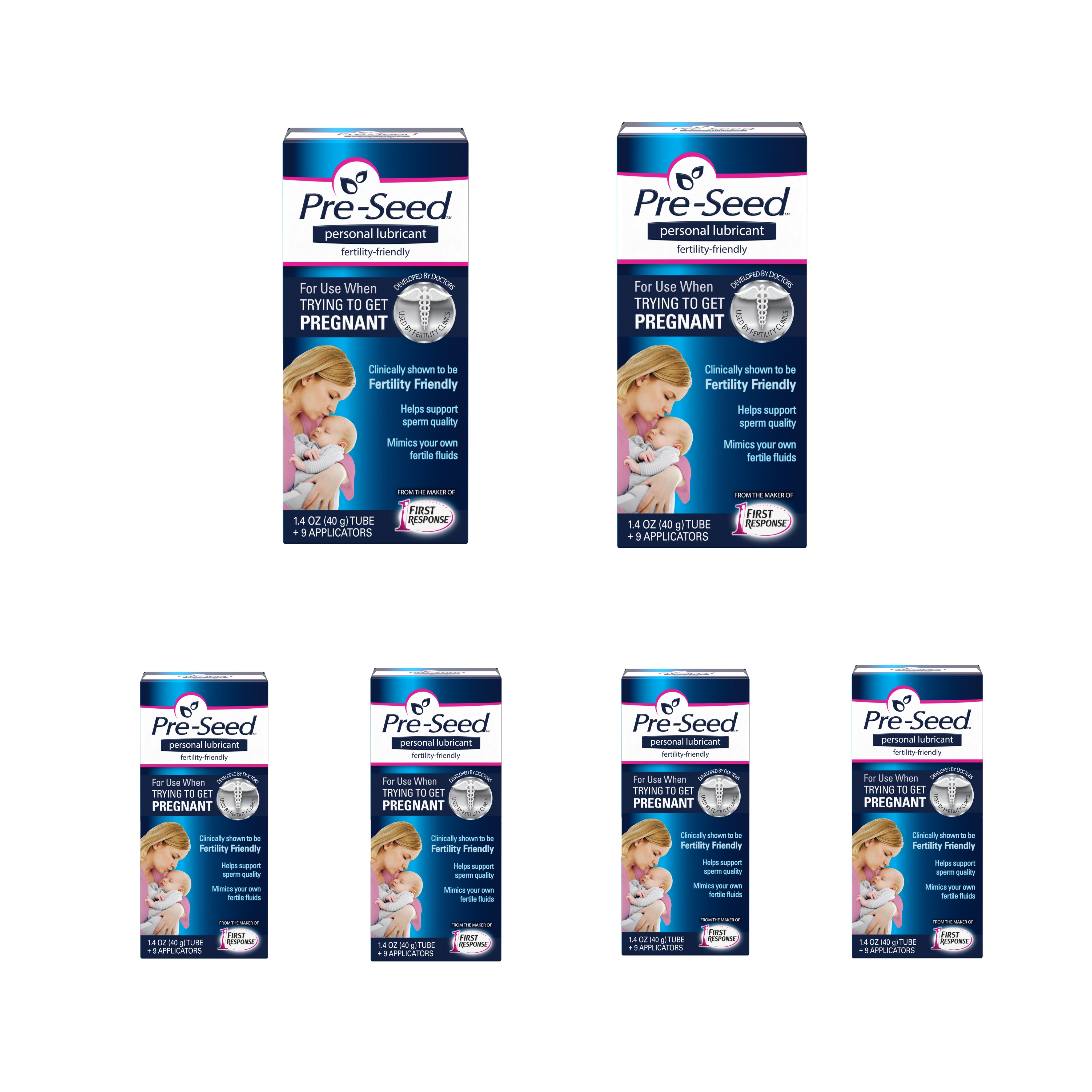 6 Pack - Pre-Seed Fertility-Friendly Personal Lubricant, Single Use ...
