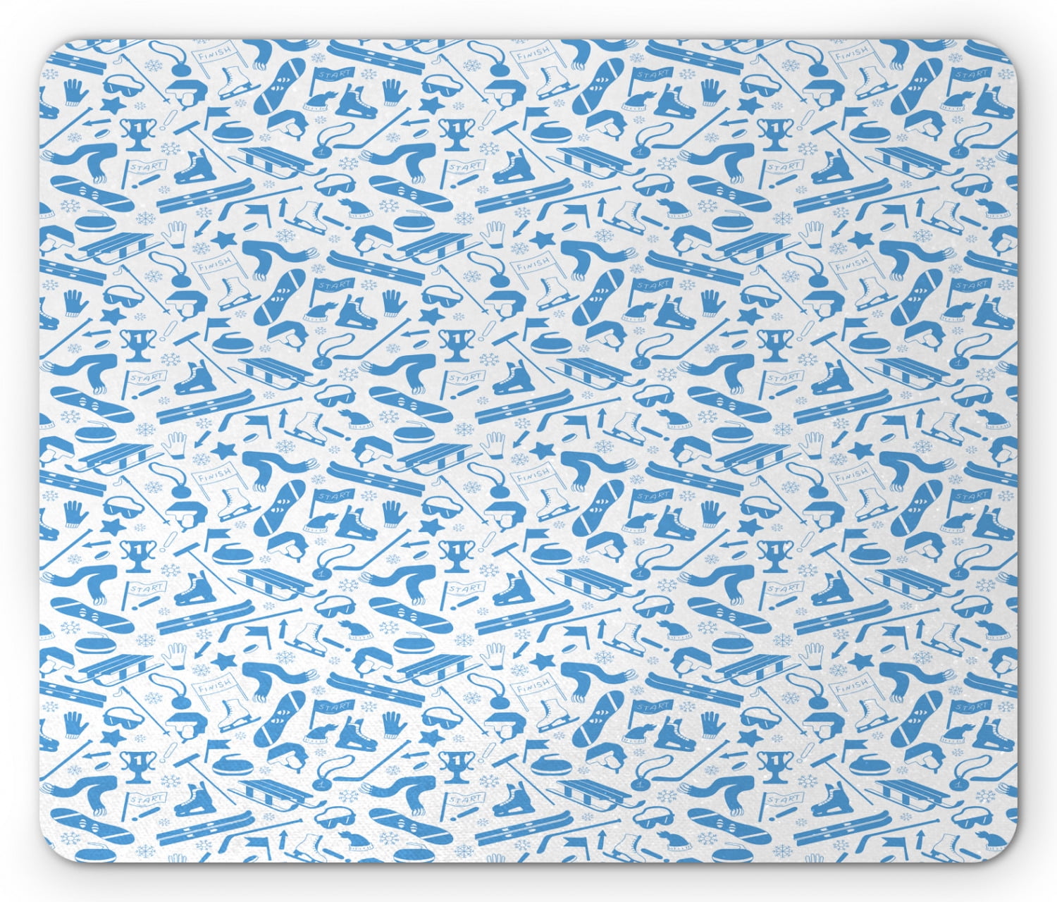 Ice Skates Mouse Pad, Winter Sports Elements Scattered Snowflakes ...