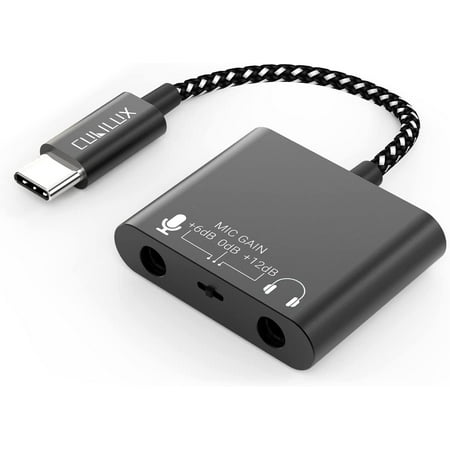 Cubilux USB C to Audio MIC Splitter [MIC Gain Control] Type C to 3.5mm ...