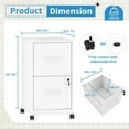 3 Drawer File Cabinets with Lock, White Vertical Filing Cabinet for ...