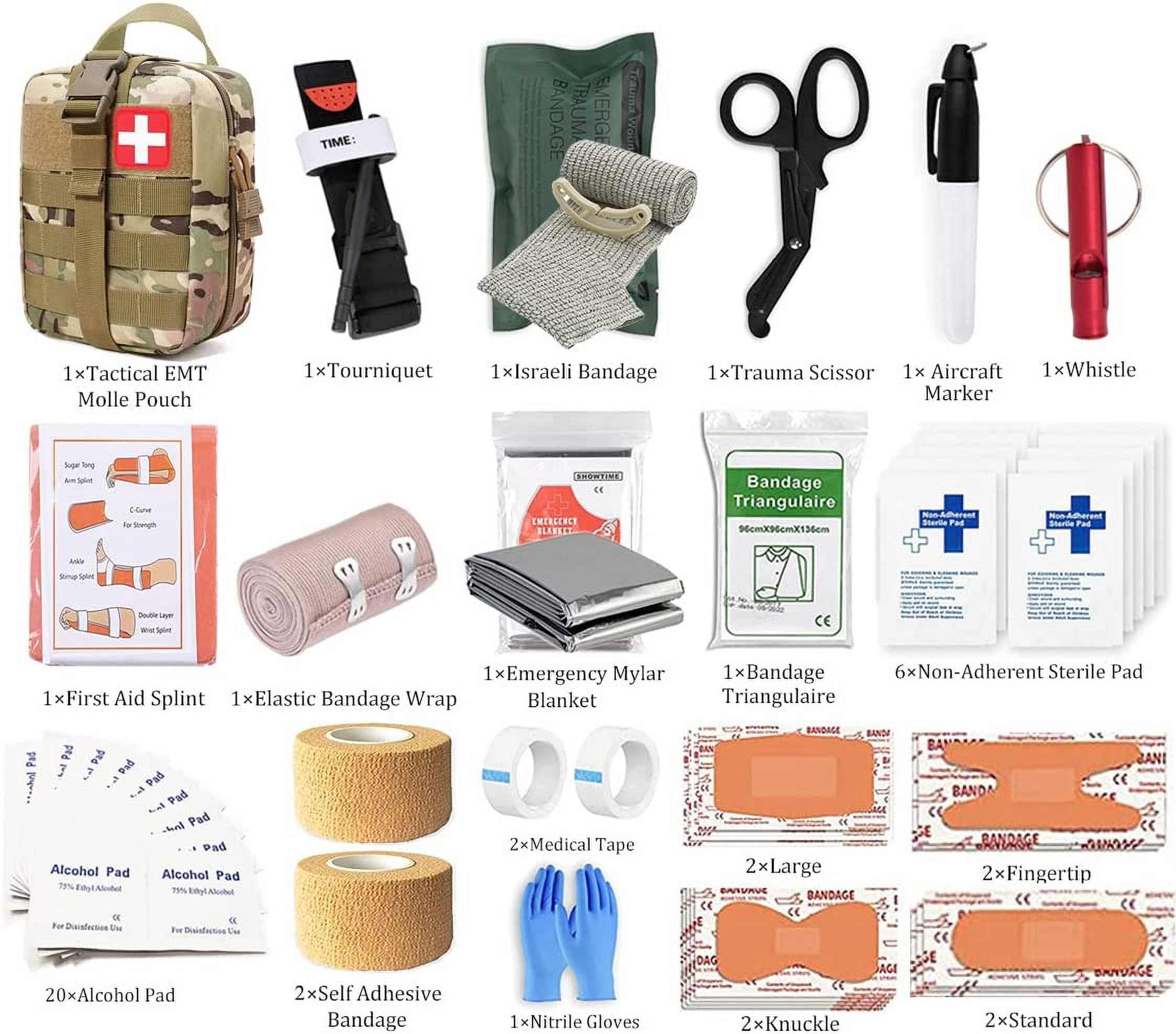 Trauma First Aid Kit IFAK Trauma Kit With Tourniquet - Military Medical ...