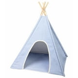Precious Tails Ticking Stripe Canvas Pet Tee Pee - Walmart.com