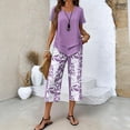 Capri Sets Women 2 Piece Outfits Tiered Top and Wide Leg Capris Pants ...