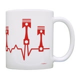 ThisWear Funny Mug Piston Heartbeat Coffee Mug Funny Mechanic Gifts Car ...