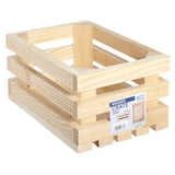 Unfinished Wood Slatted Crate, Brown, 7.15" High x 10" Wide x 15" Deep ...