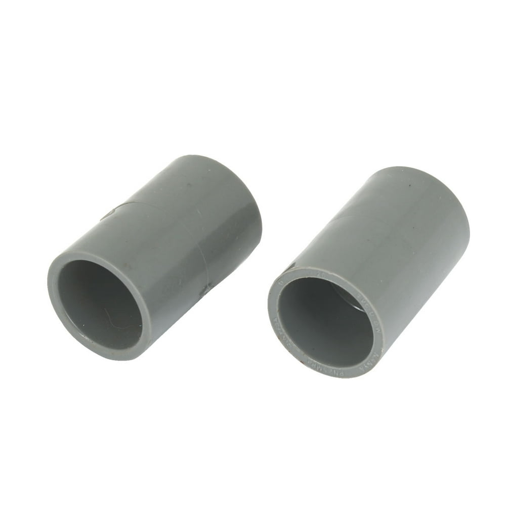 20mm Inner Dia PVC Straight Pipe Connector Fittings Gray 2 Pcs ...