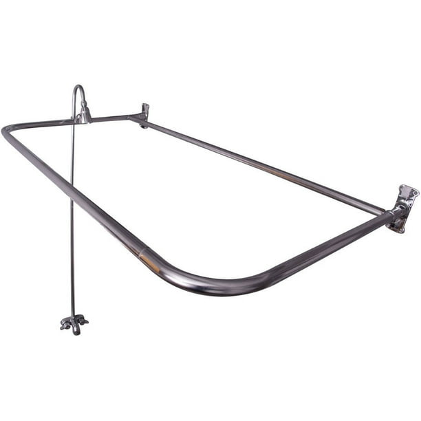Decor Plumbing Tub/Shower Unit with 54" D Shaped Shower Rod, Polished ...