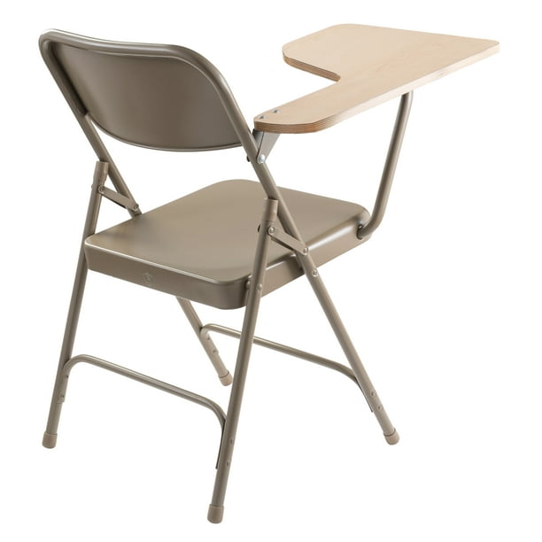 NPS® Premium Tablet Arm Folding Chair, Left Arm, Beige Frame/Manitoba ...