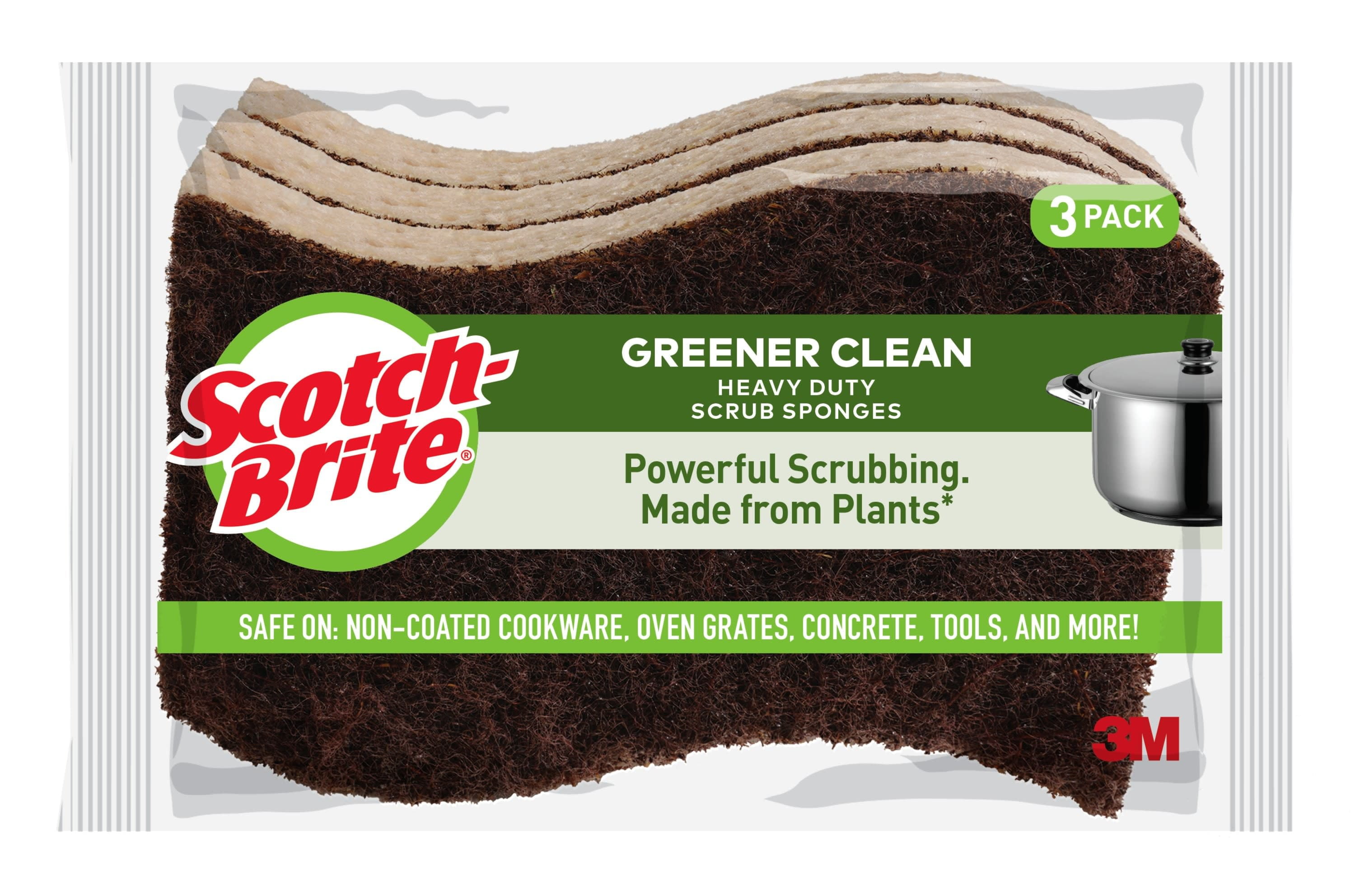 Scotch-Brite Greener Clean - Heavy Duty Scrub Sponge - 3 Pack - Walmart.com