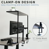 VIVO Black Clamp-on Overhead 42" Desk Shelf, Raised Accessory Platform ...