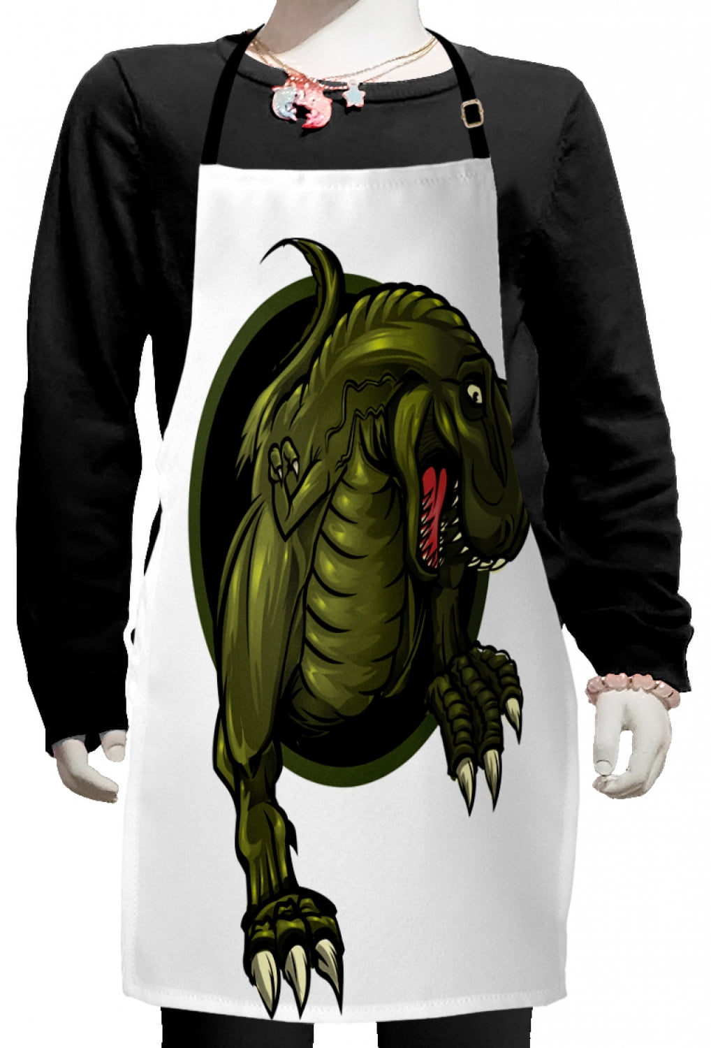 Jurassic Kids Apron, Roaring T-rex Mascot Animal Horror Wildlife ...