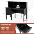 Resenkos 48 Inch Computer Desk with Drawers Power Outlets-Black, Home ...
