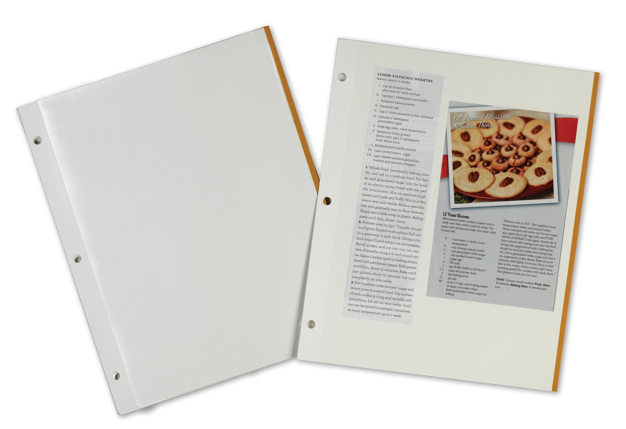 Self Adhesive Magnetic Pages For Recipe Clippings For 3 Ring Binders 