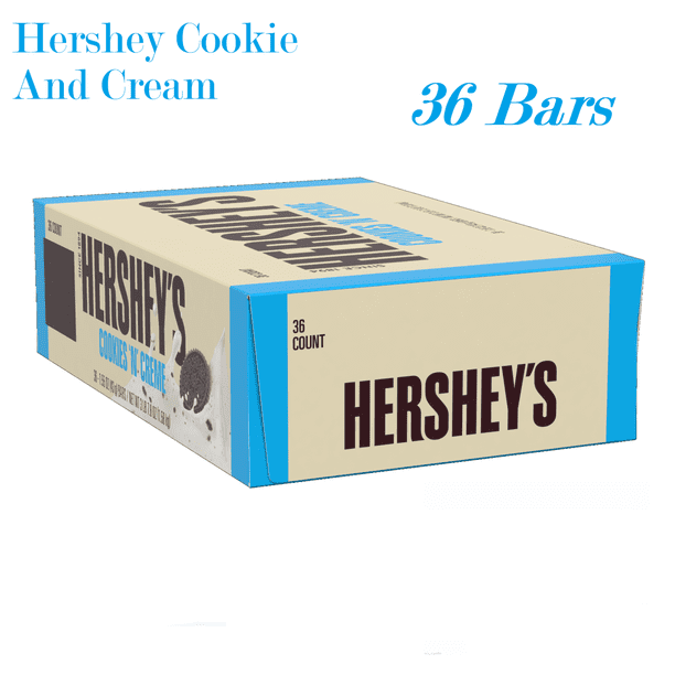 Hershey's Cookies n Crème, Standard Candy Bar Box, 1.55 oz, 36 Ct ...