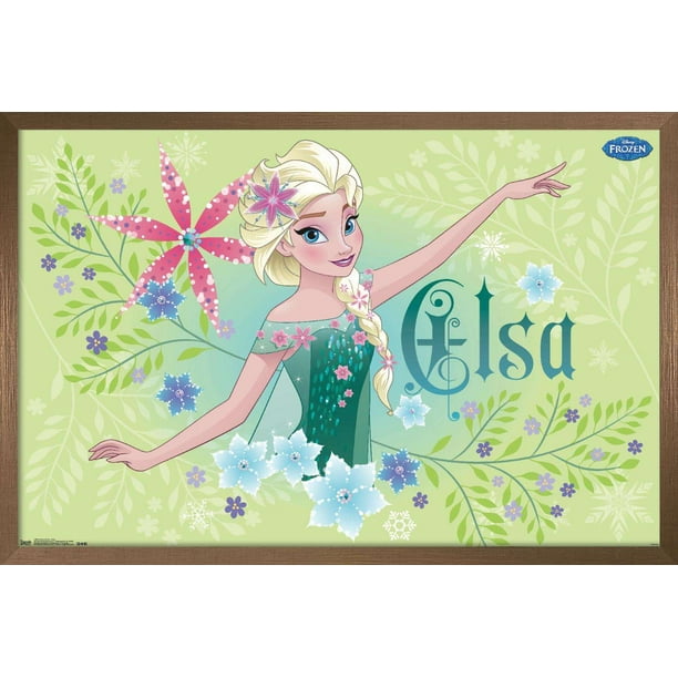 Disney Frozen Fever - Elsa Wall Poster, 22.375" x 34", Framed - Walmart.com