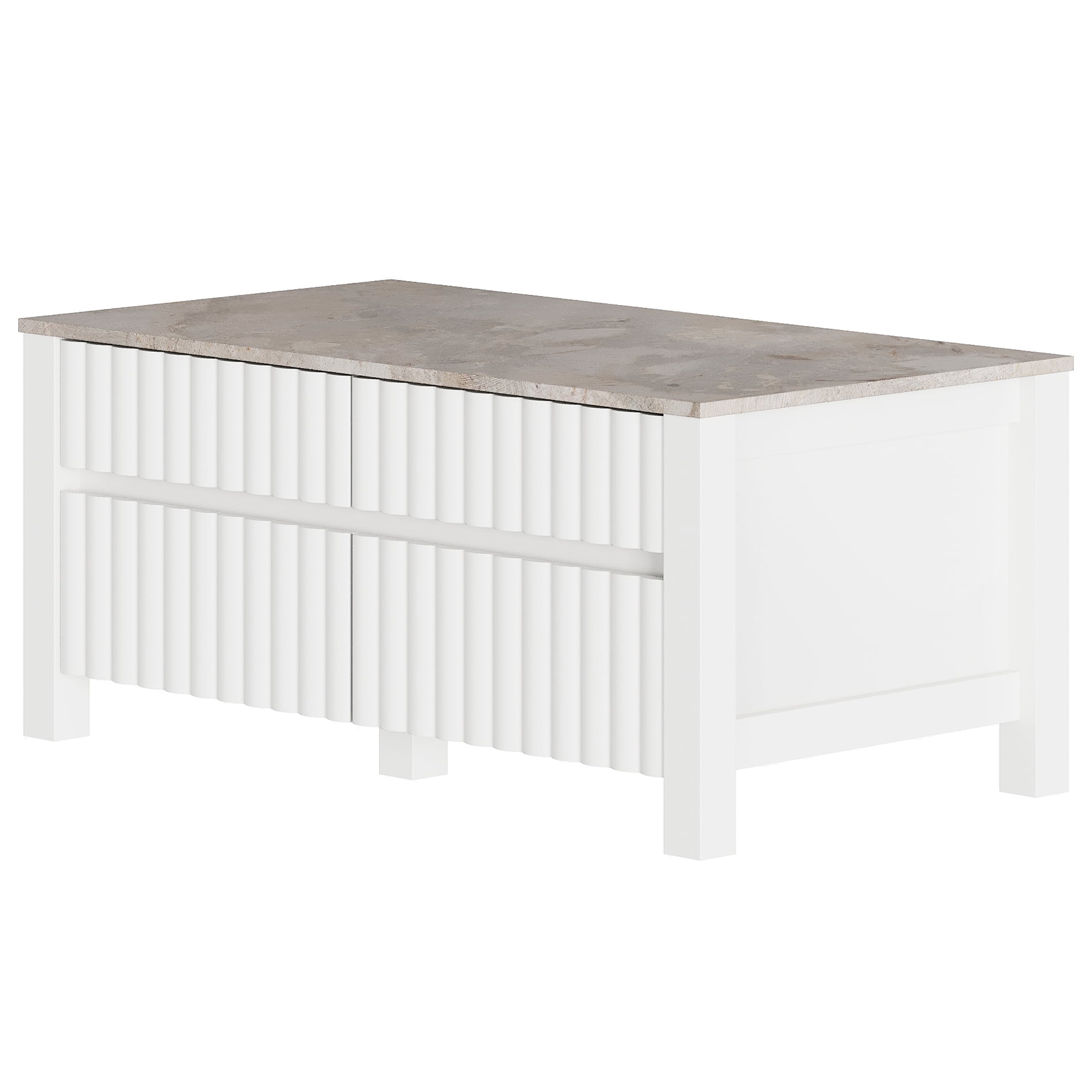 White Coffee Table with Drawers for Living Room - Walmart.com