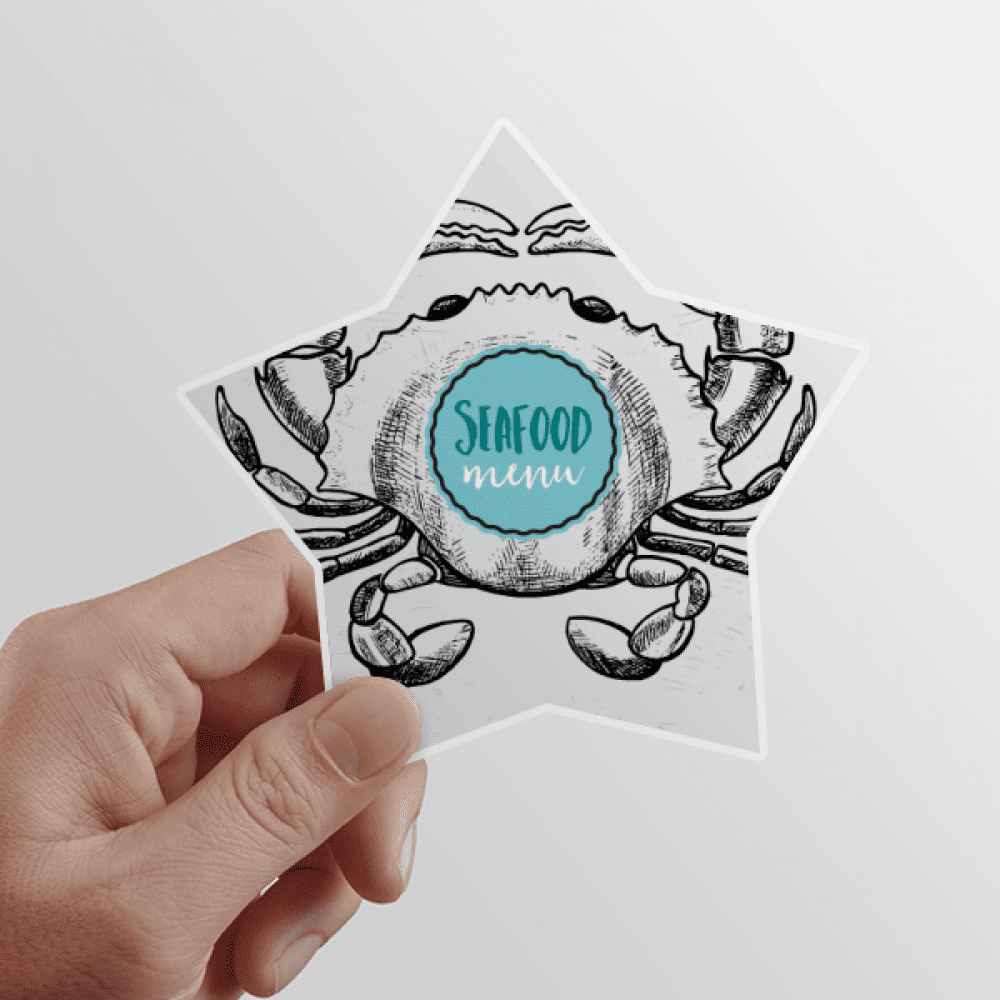 Crab Sketch Marine Organism Illustration Star Sticker Paster Vinyl Car ...