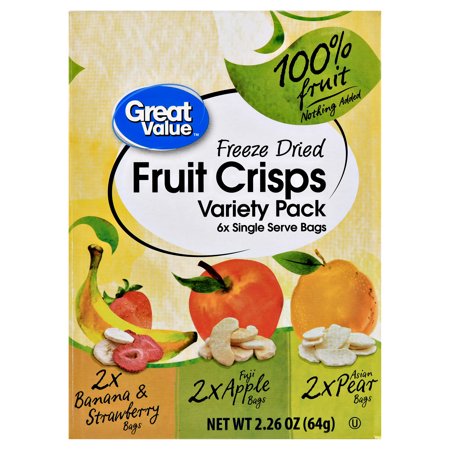 Great Value Freeze Dried Fruit Crisps Variety Pack, 6 Count - Walmart.com