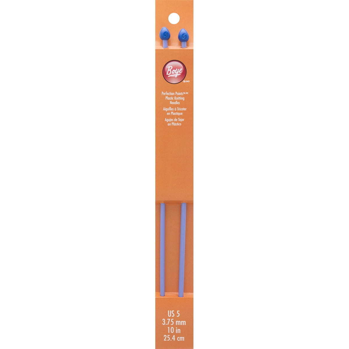 Boye Single Point Plastic Knitting Needles 10"-Size 5/3.75mm - Walmart.com