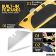 Auto Reload Utility Knife with 10 Preloaded SK5 Blades, Heavy Duty Box ...