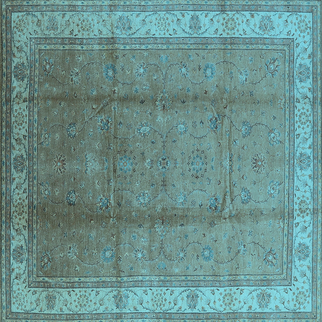 Ahgly Company Indoor Square Oriental Light Blue Traditional Area Rugs ...