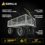 Gorilla Carts 1000-lb. Capacity Steel Utility Cart, Model #GOR1001-Com ...