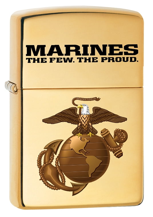 Zippo Lighter: USMC Marine Corps Logo - High Polish Brass 79704 ...