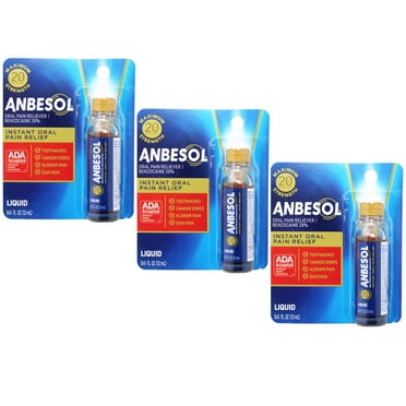 Anbesol Liquid Maximum Strength Instant Oral Pain Relief (Pack of 4 ...