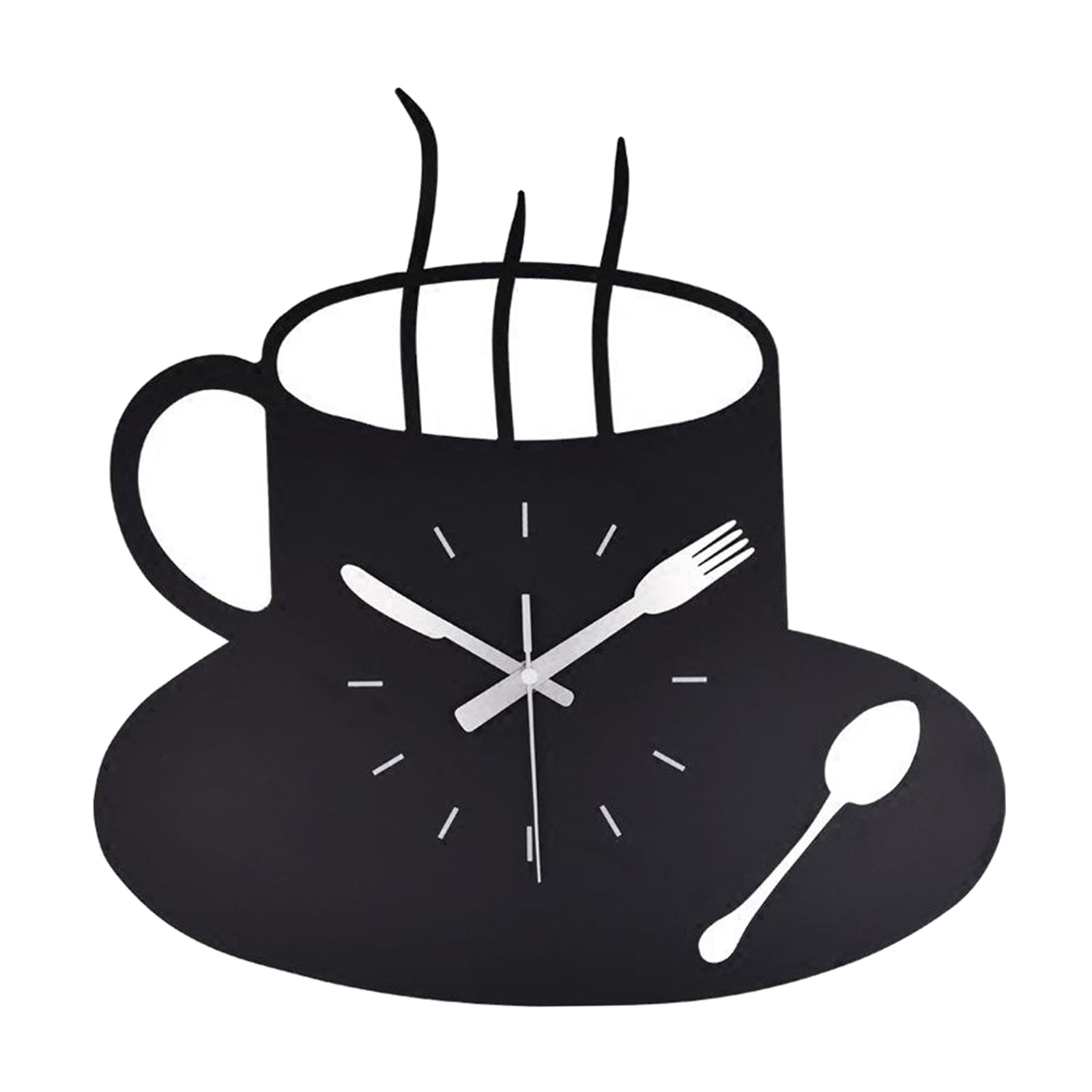 30x29cm Large Wall Clock, Coffee Cup Shape Clock with Large Roman ...