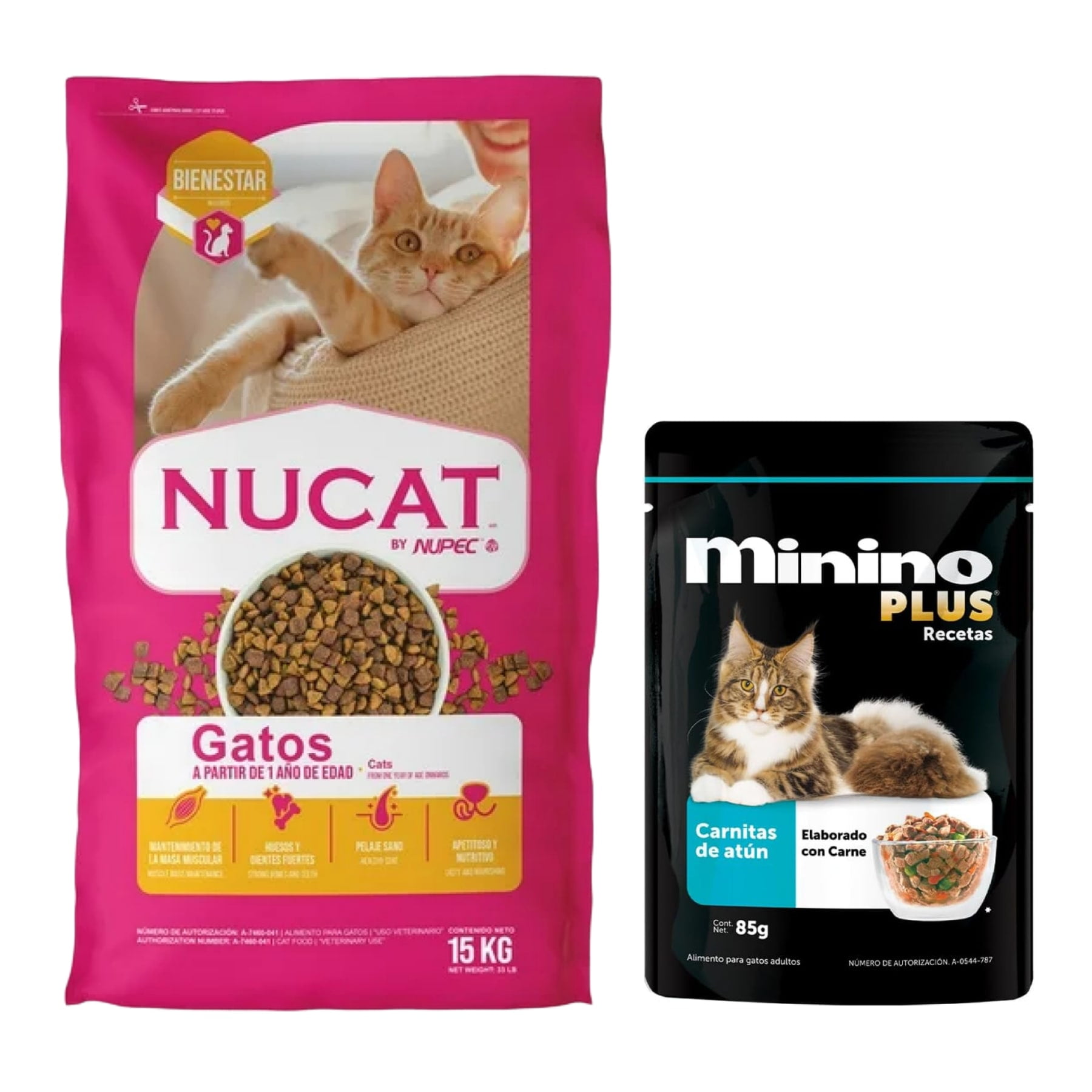 Nucat 15 Kg + Sobres Recetas Carnitas de Atún 85g | Walmart en línea