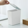Ozmmyan 0.5Gal/1.6L Desktop Trash Can with Lid Plastic Micro Push Trash ...
