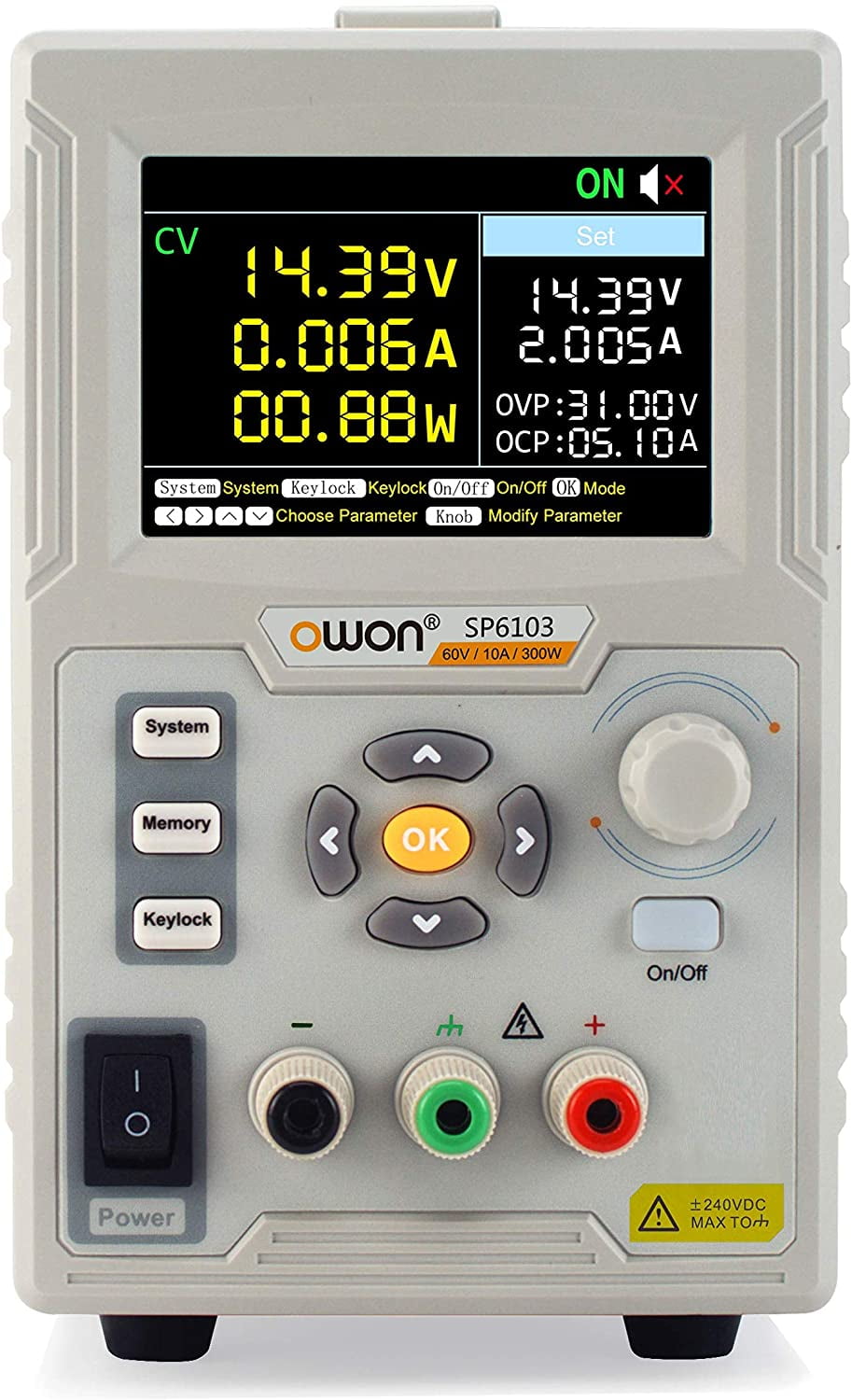 DC Power Supply OWON SP6103 1 Channel MAX 300W Output Power Supply 60V 10A - Walmart.com