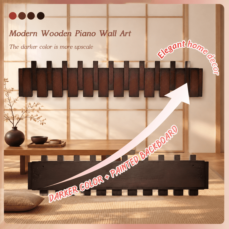 Piano Coat Rack 10-hooks Wall Mounted Wooden - Walmart.com