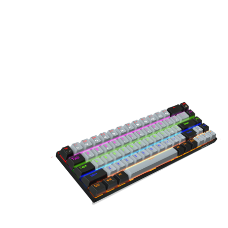 Double-color cyan-axis mechanical keyboard, 68 keys, RGB multiple ...