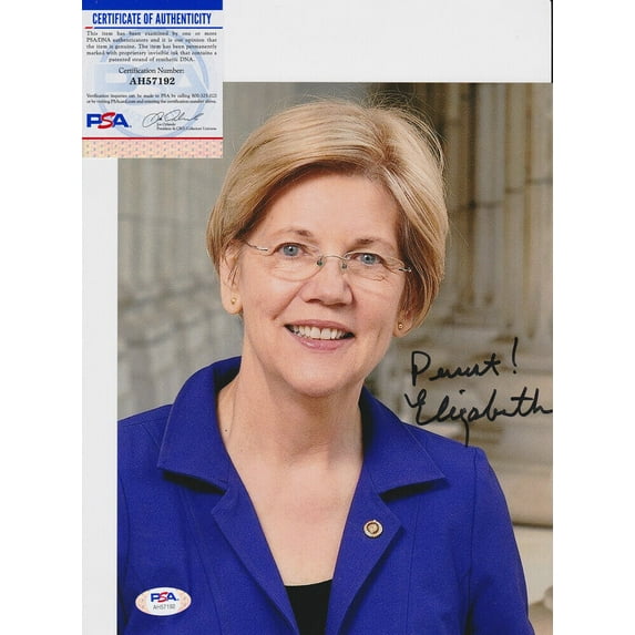 Elizabeth Warren Senator Signed Autograph 8x10 Photo PSA/DNA COA #3 ...