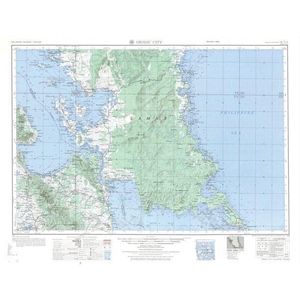 32x24in Laminated Philippines AMS Topographic Map Photographic Print ...