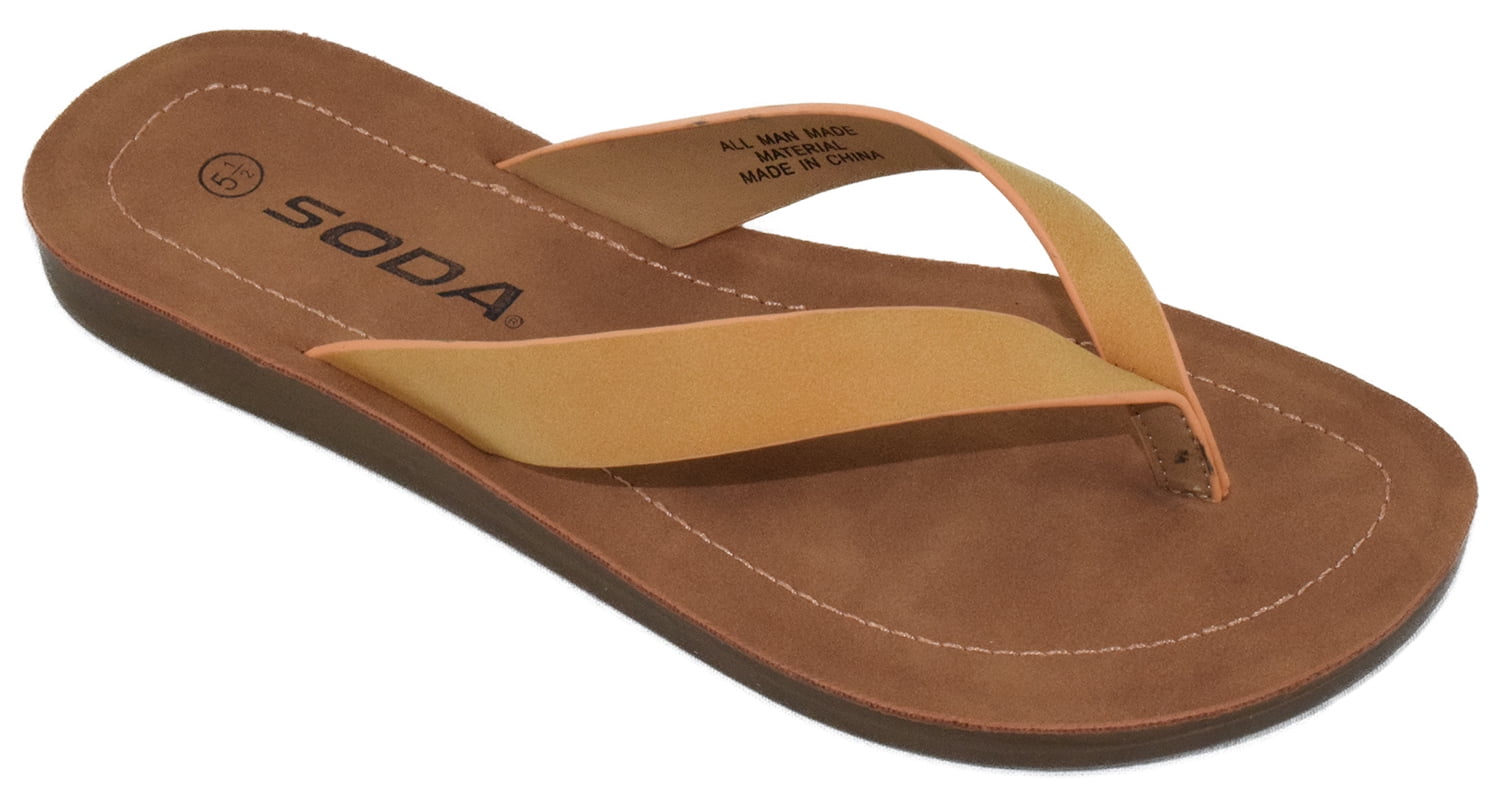 Soda Shoes Women Flip Flops Basic Plain Slippers Thongs Sandals Strap ...