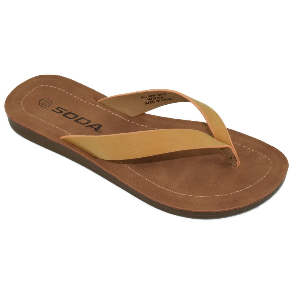 SODA - Soda Shoes Women Flip Flops Basic Plain Slippers Thongs Sandals ...