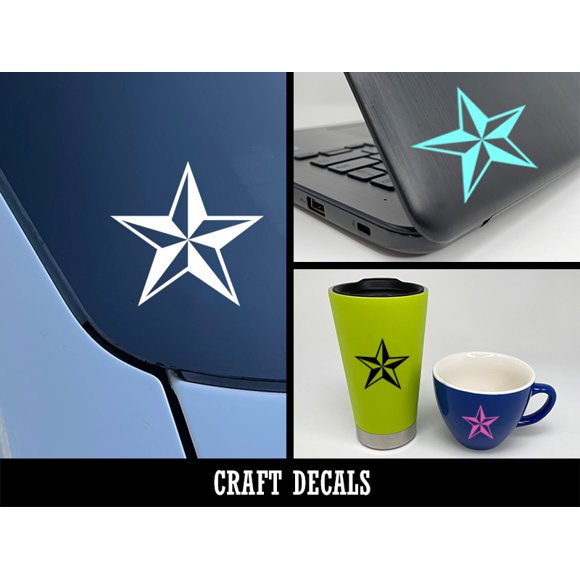 White Vinyl Star Decals