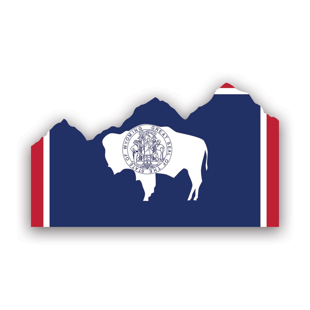Wyoming State Rocky Mountains Sticker Decal - Self Adhesive Vinyl ...