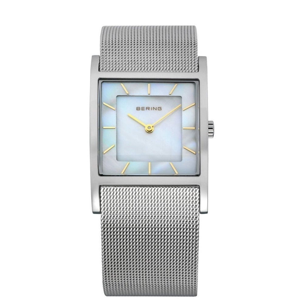 BERING - Bering Time Women's Classic Slim Stainless Steel Mother-of ...