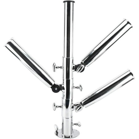 Adjustable Vertical Bird Tree 3 Fishing Rod Holder, Stainless Steel 316 ...