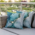 Abstract Marble Texture Outdoor Waterproof Throw Pillow Covers Set of 2 ...