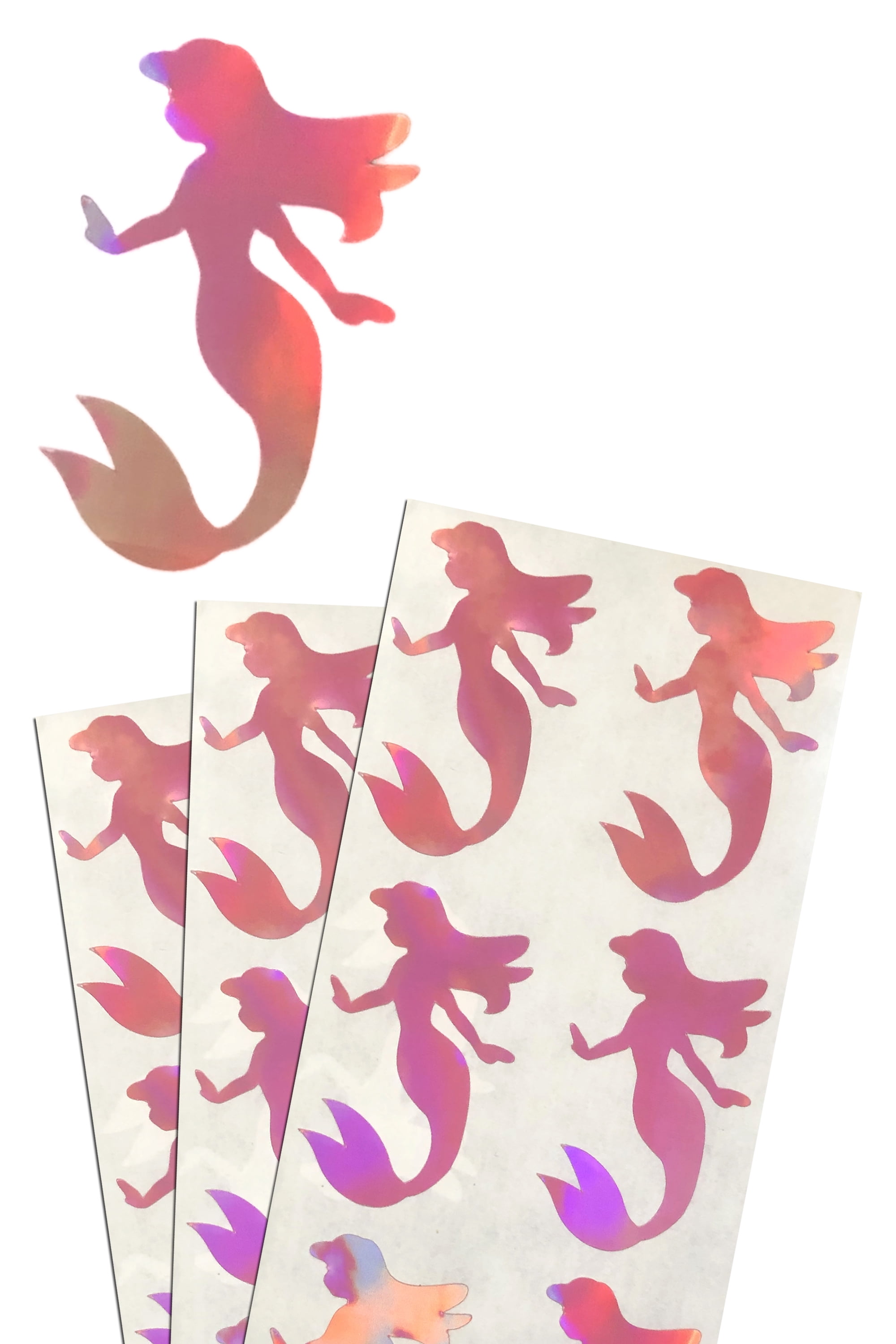 Royal Green Holographic Pink Stickers 2 inch Ariel Mermaid Sparkle ...