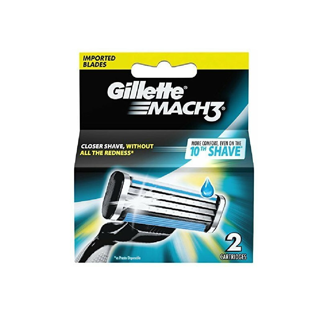 Gillette Mach3 Refill Blade Cartridges, 2 count - Walmart.com