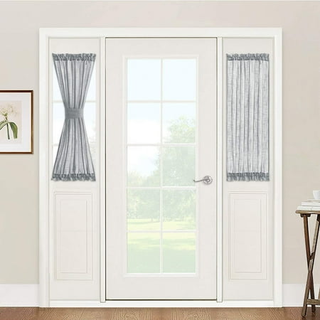 Window Treatments for French Doors - Linen Texture Semi Sheer Privacy ...